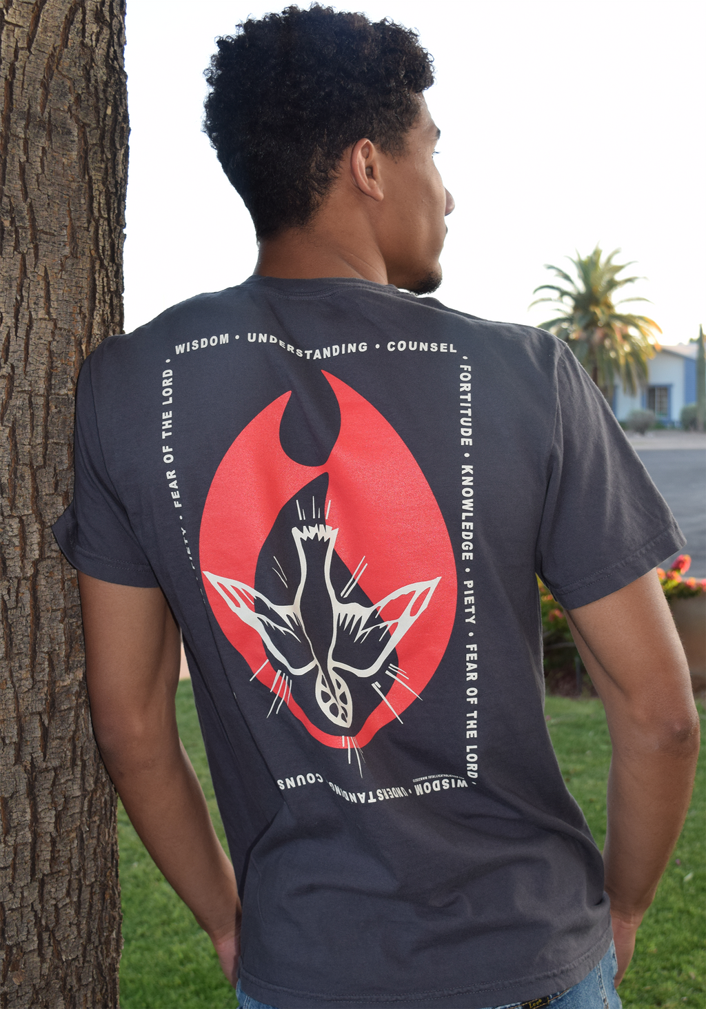 Veni Sancte Spiritus Heavyweight Garment-Dyed Tee – Totally Catholic Tees