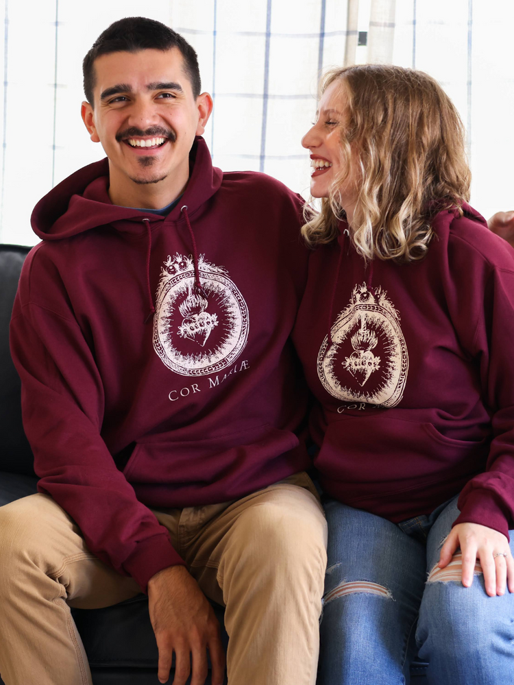 Cor Mariae Premium Fleece Hoodie – Totally Catholic Tees